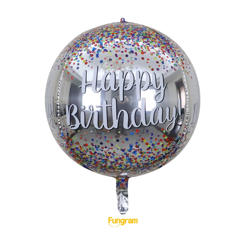 22 Inch Round 4d Happy Birthday Foil Balloons Manufacturer Supplier